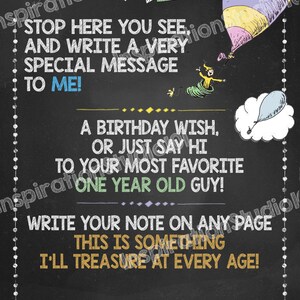 Please Leave a Message Sign ~ Oh the Places You'll Go Birthday ...