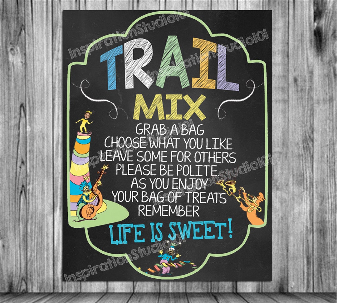 Personalized* Trail Mix Sign ~ Oh the Places You'll Go Birthday ...