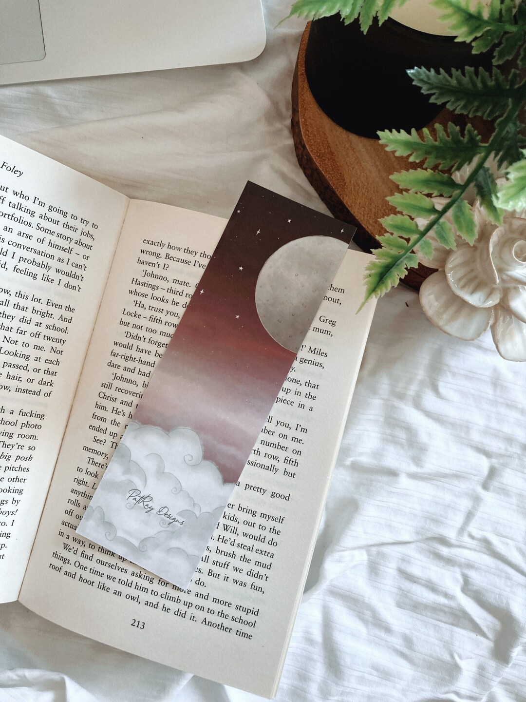 Pink Moon Bookmark - Etsy