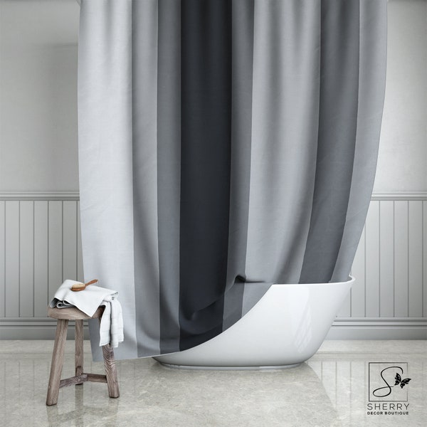 Grey Shower Curtain - Etsy