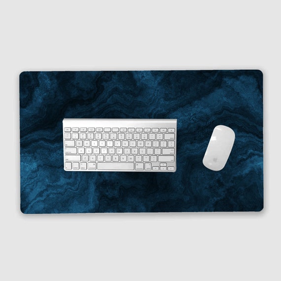 Sapphire Marble Desk Mat Blue Marble Desk Pad Desk | Etsy