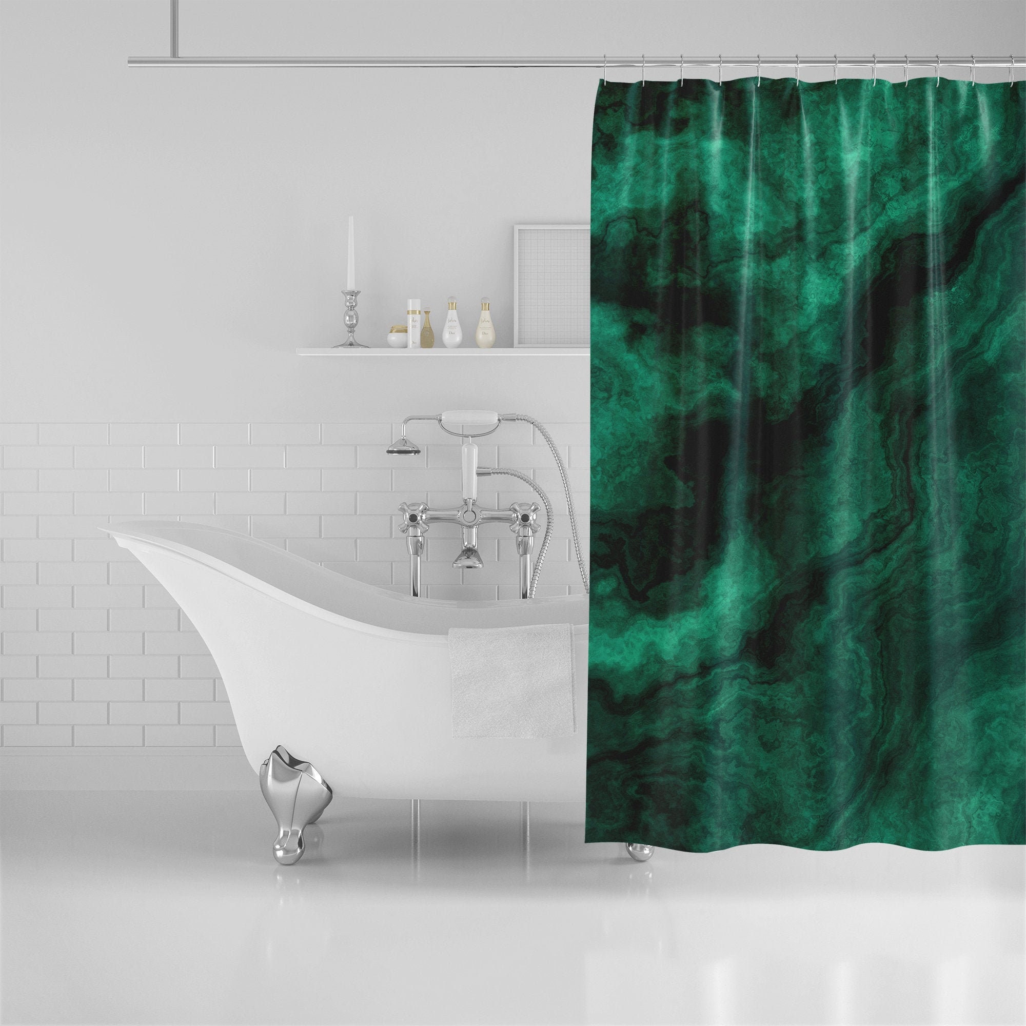 Emerald Green Marble Shower Curtain at Arthur Ritchie blog
