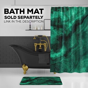 Emerald Green Marble Shower Curtain: Jewel Tone Bathroom Decor - Etsy