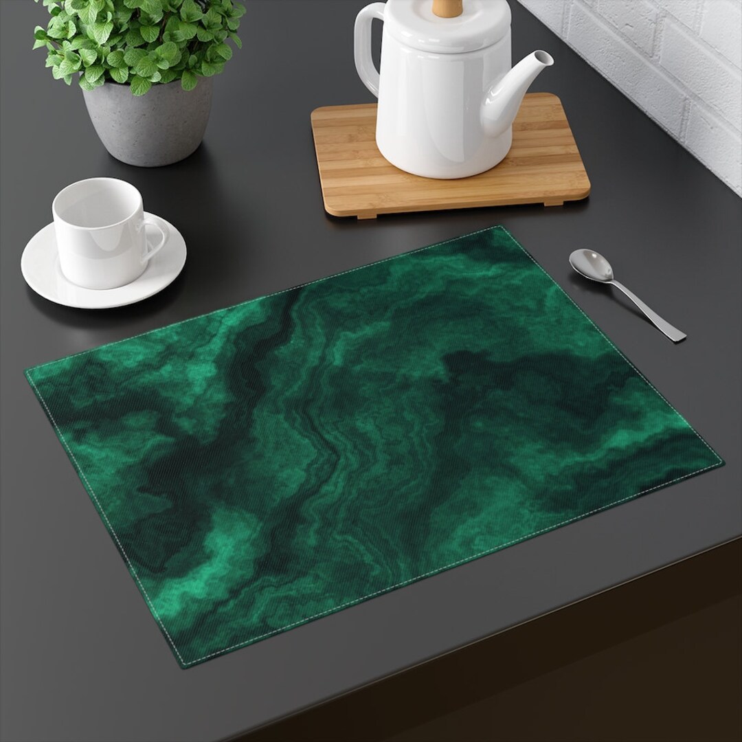 Emerald Marble 18 X 14 Place Mat Green Table Mat - Etsy