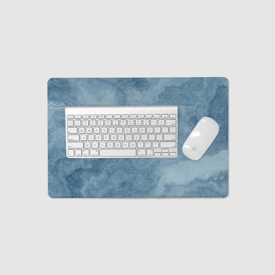 Blue Marble Desk Mat Blue Marble Desk Pad Desk Accessory | Etsy