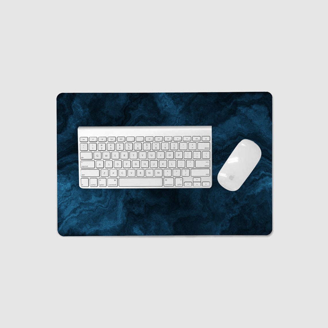 Sapphire Marble Desk Mat Blue Marble Desk Pad Desk - Etsy