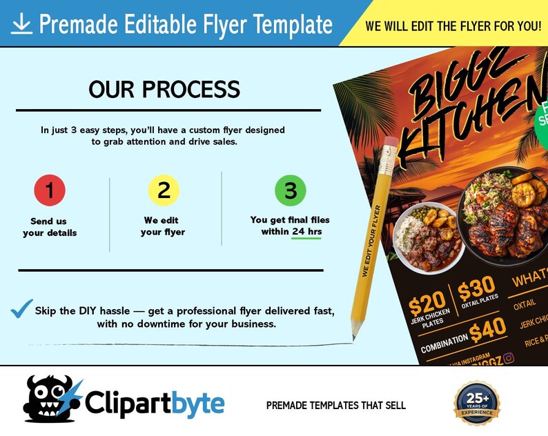 Jamaican Food Flyer Template: Caribbean Restaurant, Catering, Event ...