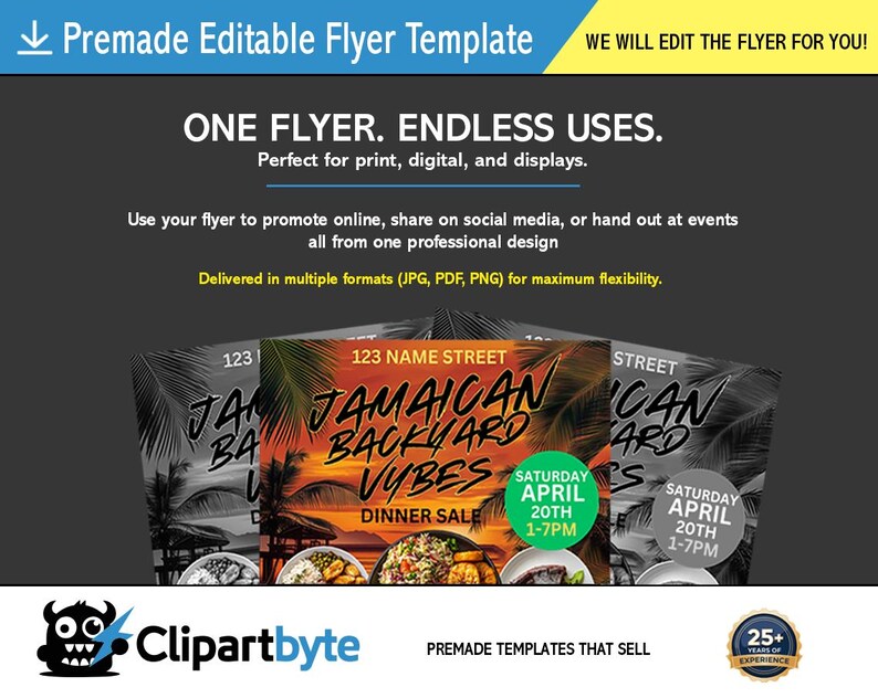 Jamaican Food Flyer Template: Caribbean Restaurant, Catering, Event ...