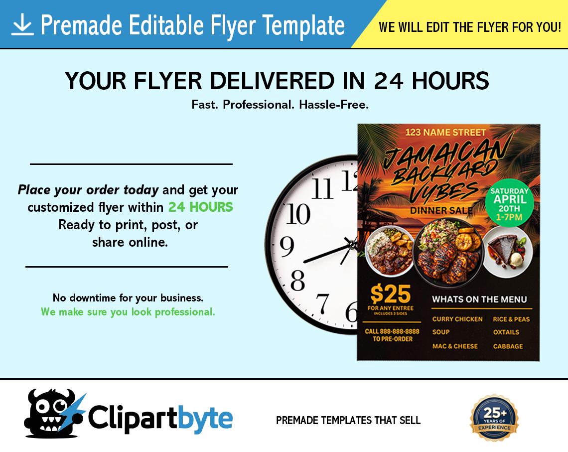 Jamaican Food Flyer Template: Caribbean Restaurant, Catering, Event ...