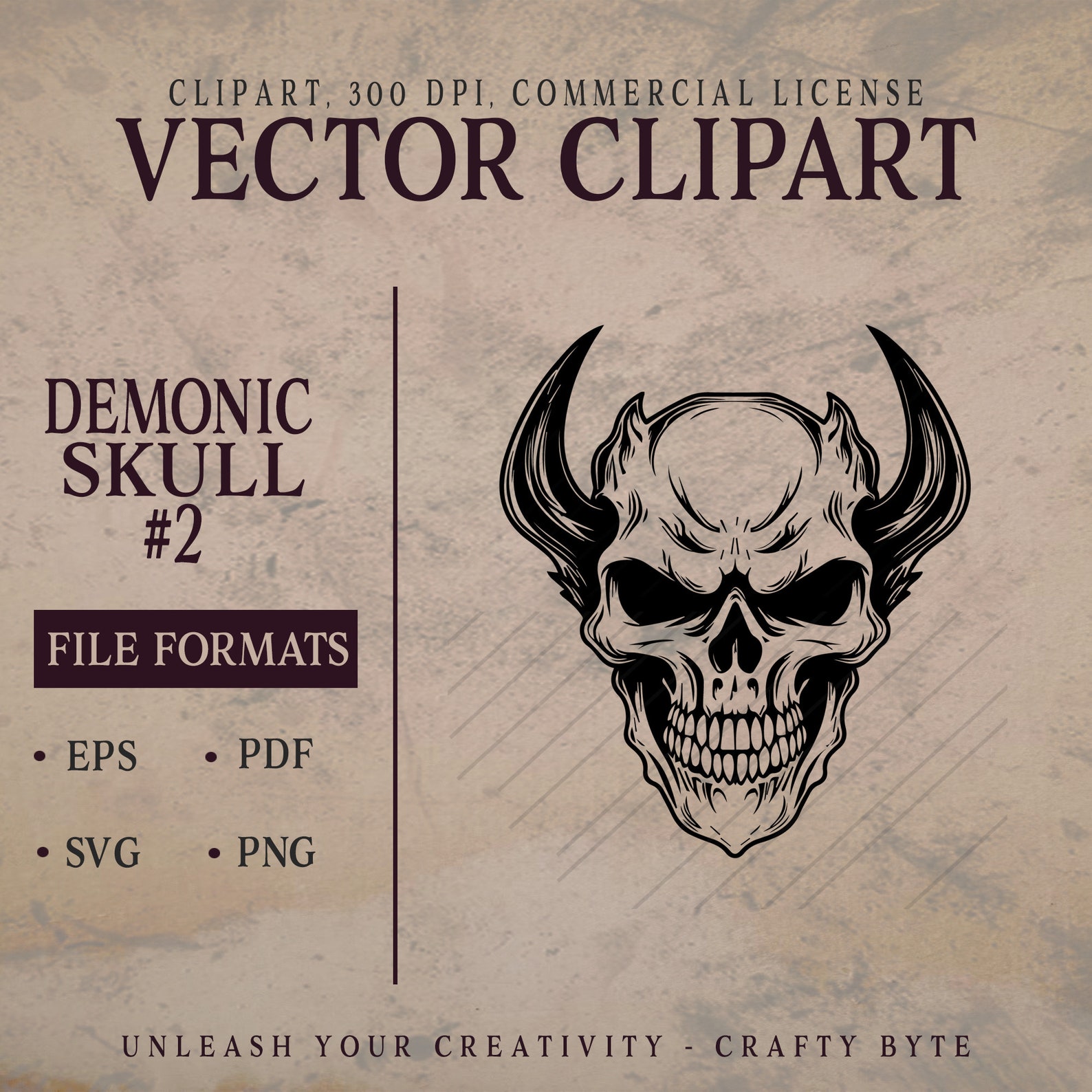 Skull Svg File Demon Skull Svg Skull Cut File Demonic Skull - Etsy