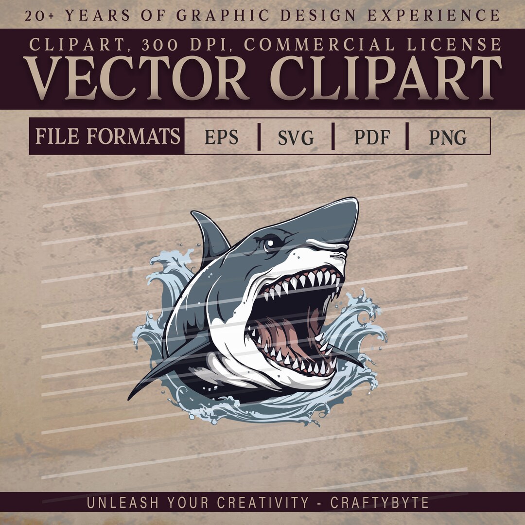 Cartoon Shark SVG: Cute Clipart and Graphic Design. Dive Into - Etsy