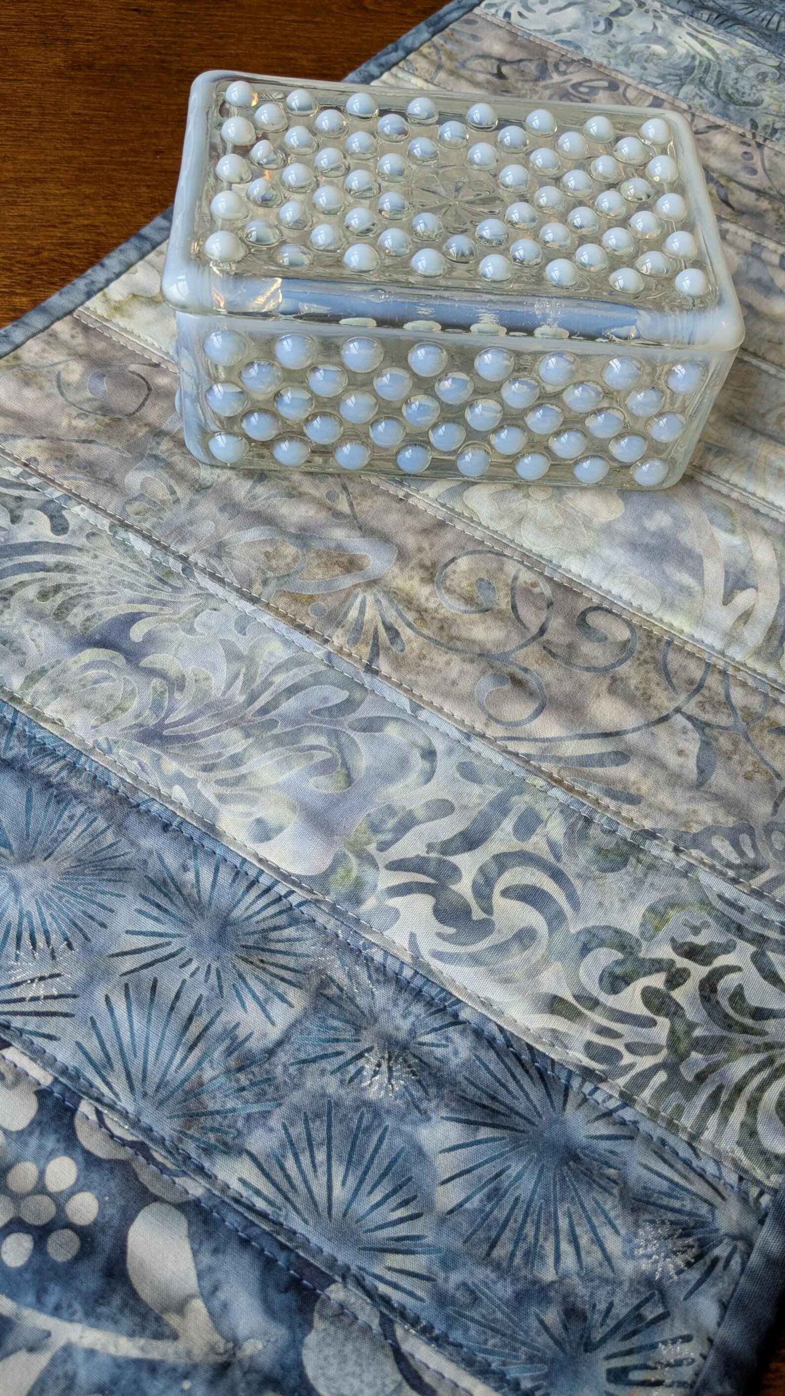 Shades of Icy Blue Batik Gradient Quilted Table Runner Modern Batik ...