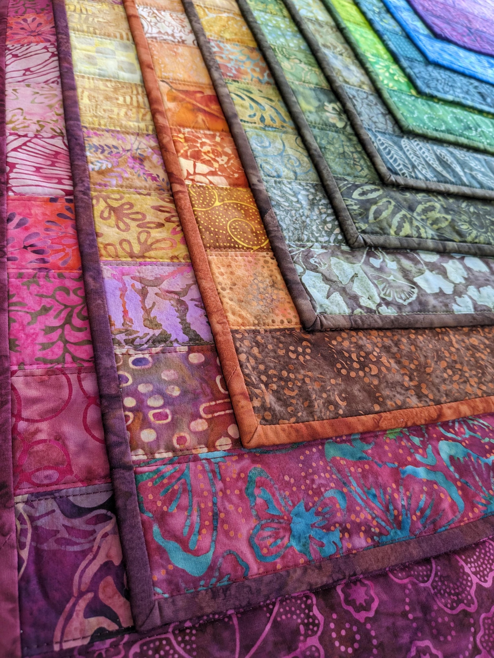 Seafoam Green Batik Gradient Quilted Table Runner Modern Ombre Batik ...