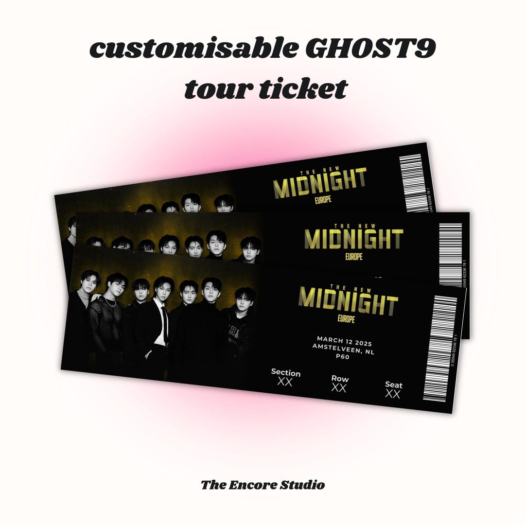 Customisable GHOST9 Tour Concert Ticket | DIGITAL DOWNLOAD - Etsy