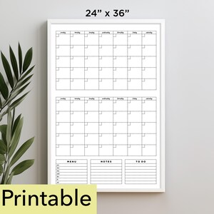 2025 Calendar Printable | 24 X 36 Vertical Whiteboard | Homeschool ...