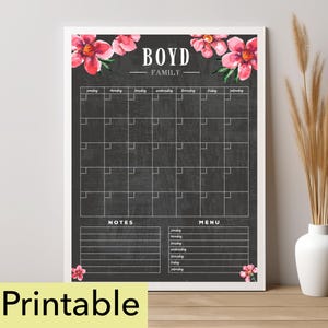 2025 Calendar Printable | 18 X 24 Vertical Chalkboard | Homeschool ...