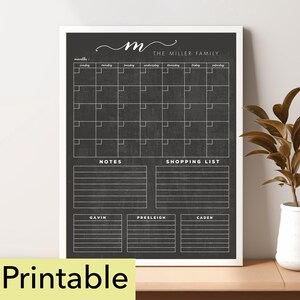 2025 Calendar Printable | 18 X 24 Vertical Chalkboard | Homeschool ...