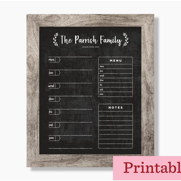 Weekly Chalkboard - Etsy