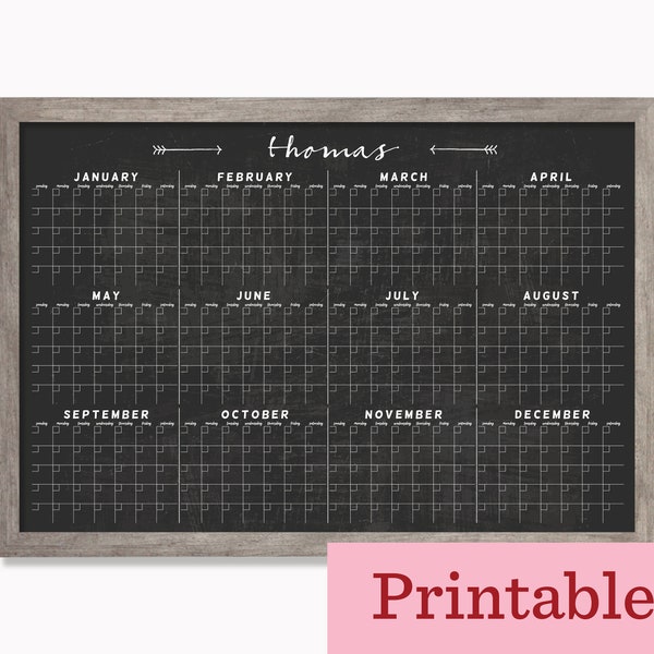 Chalk Calendar - Etsy