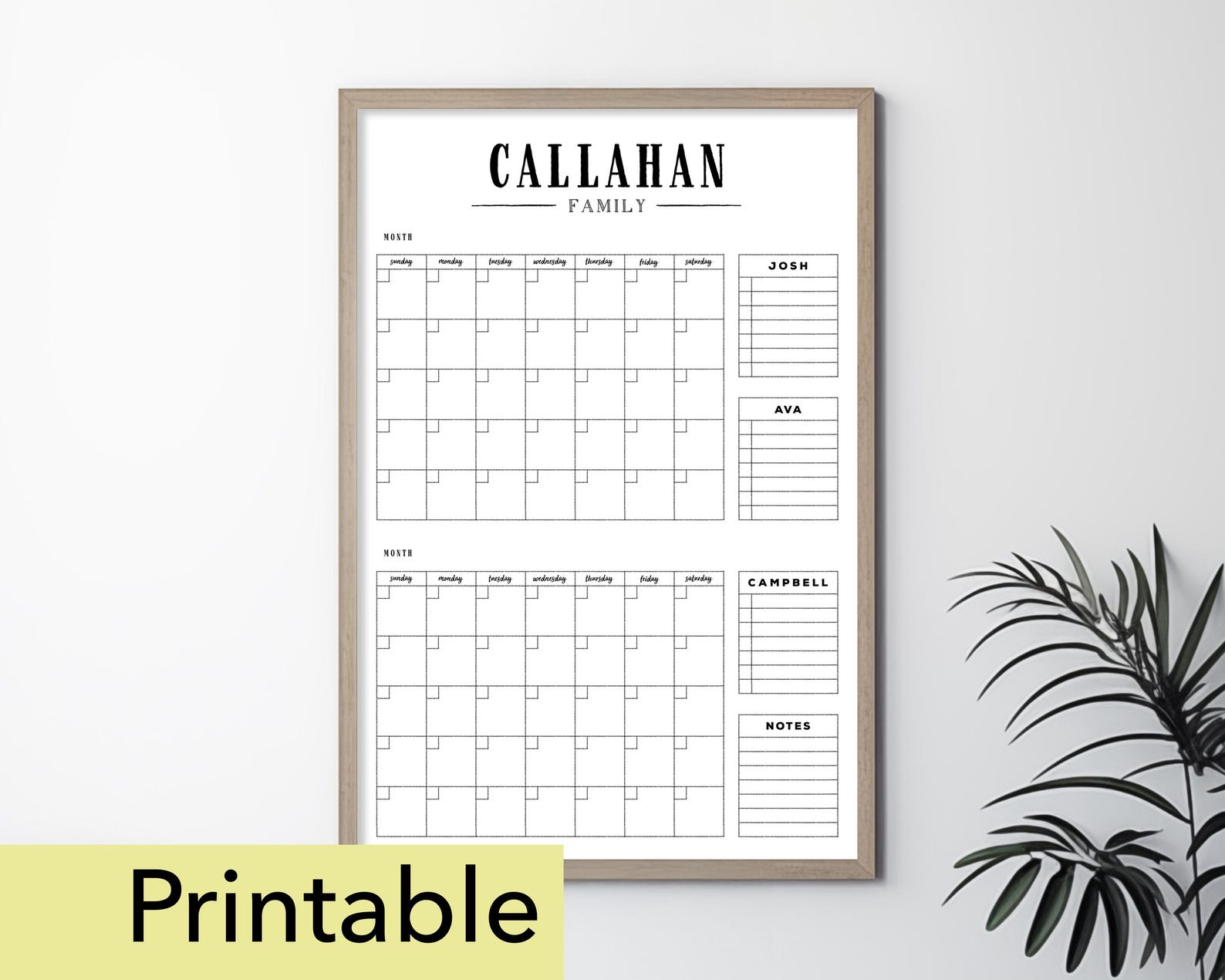 2025 Calendar Printable | 24 X 36 Vertical Whiteboard | Homeschool ...