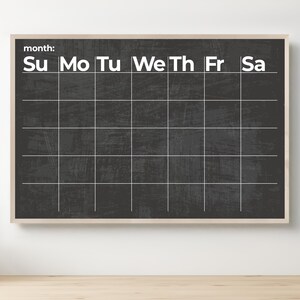 2025 Calendar Printable | 36 X 24 Horizontal Chalkboard | Homeschool ...