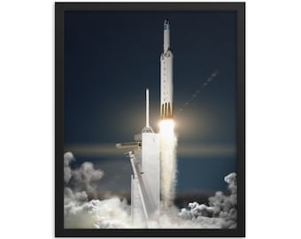 Spacex Poster Falcon Heavy Wall Art Rocket Launch Print | Etsy