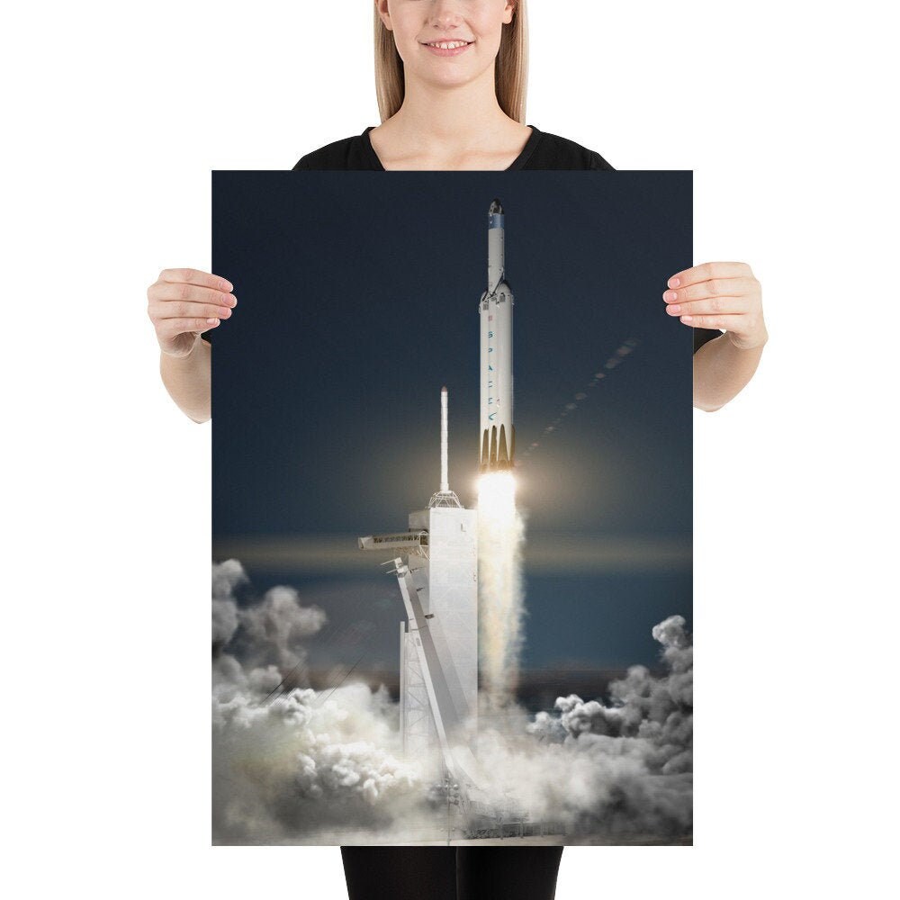 Spacex Falcon Heavy Launch Poster Print - Etsy