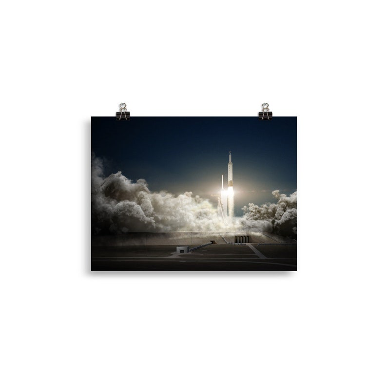 Spacex Falcon Heavy Launch Poster Print - Etsy UK