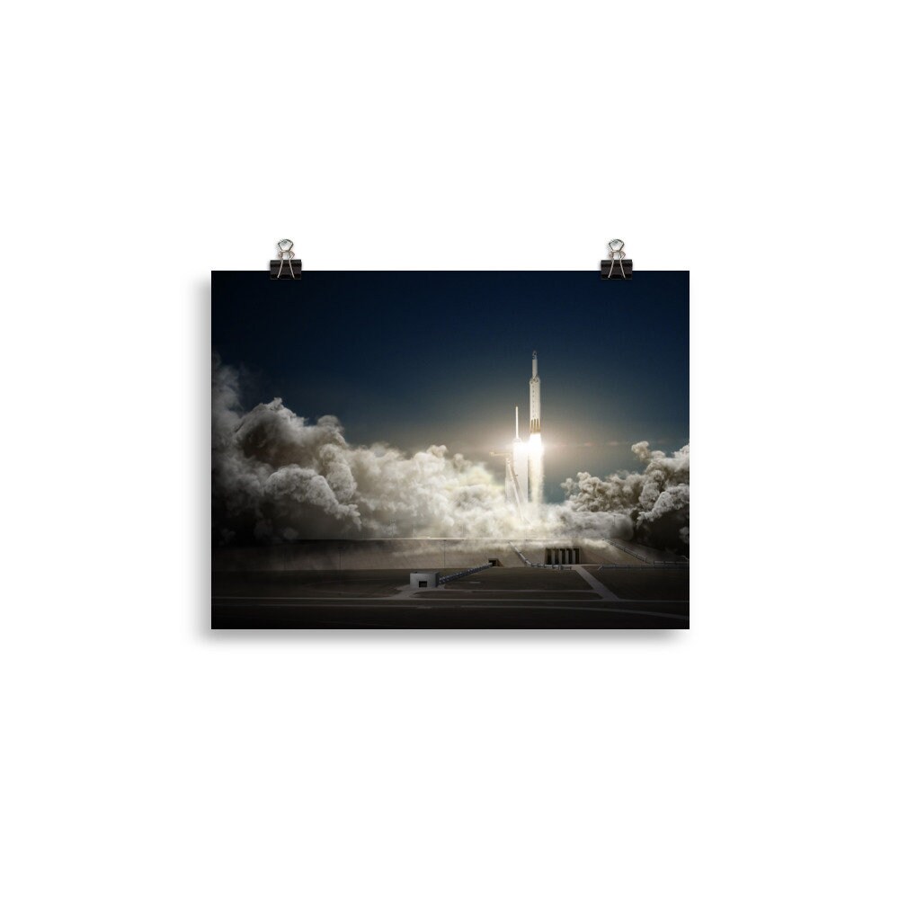 Spacex Falcon Heavy Launch Poster Print - Etsy