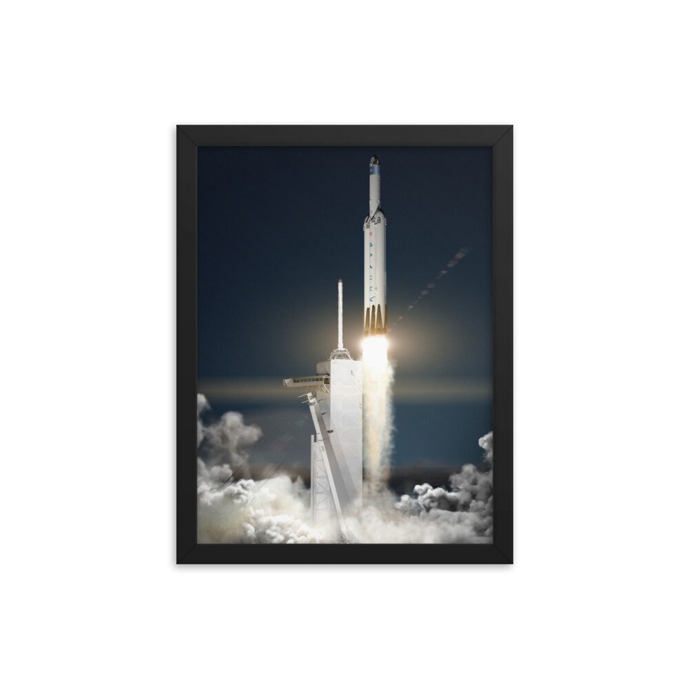 Spacex Falcon Heavy Launch Framed Poster Print Art - Etsy
