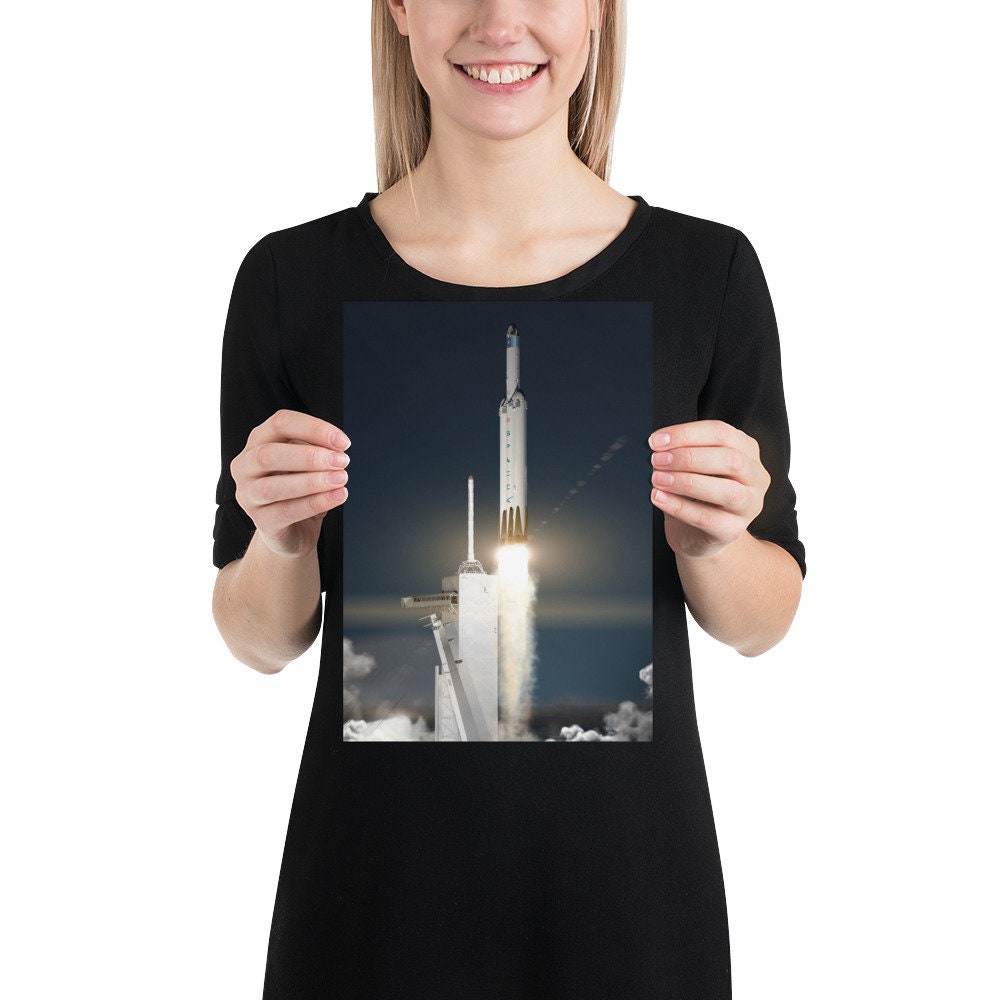 Spacex Falcon Heavy Launch Poster Print - Etsy