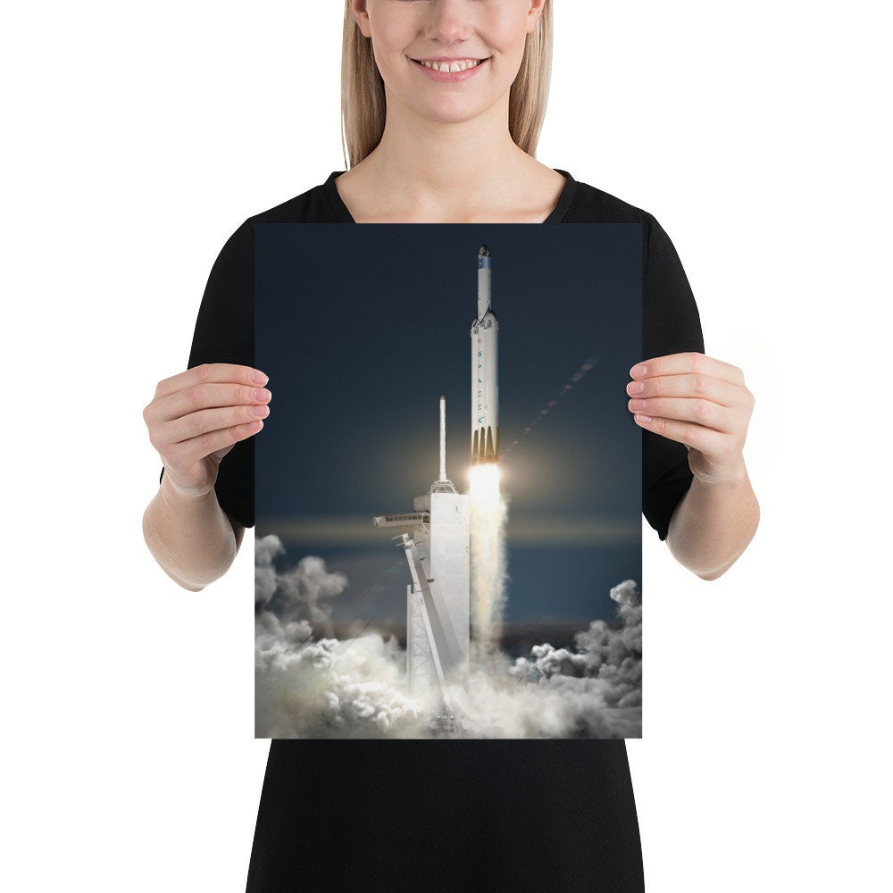 Spacex Falcon Heavy Launch Poster Print - Etsy