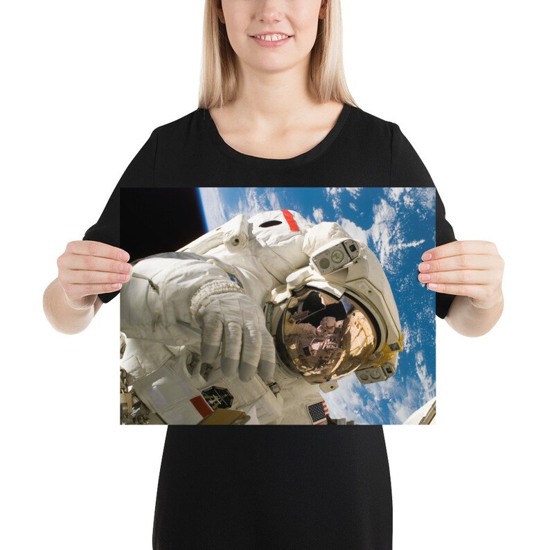Space Shuttle Astronaut Over Earth Poster Discovery Space Walk - Etsy