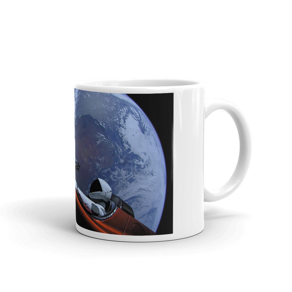 Novelty Spacex Tesla Starman Roadster Coffee Tea Mug Spaceman - Etsy