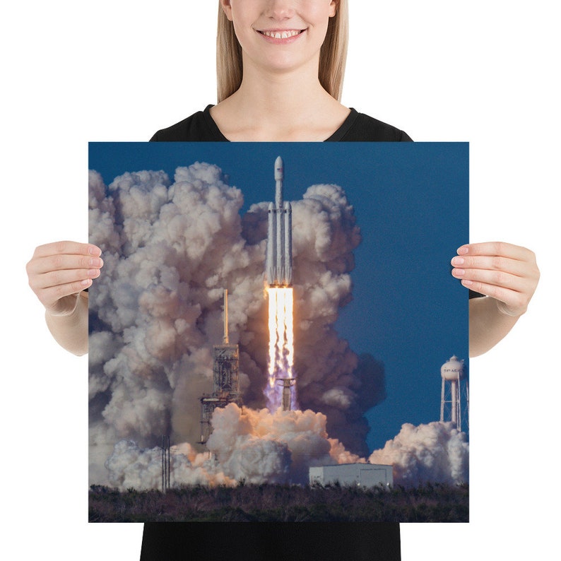 Spacex Poster Falcon Heavy Wall Art Rocket Launch Print - Etsy