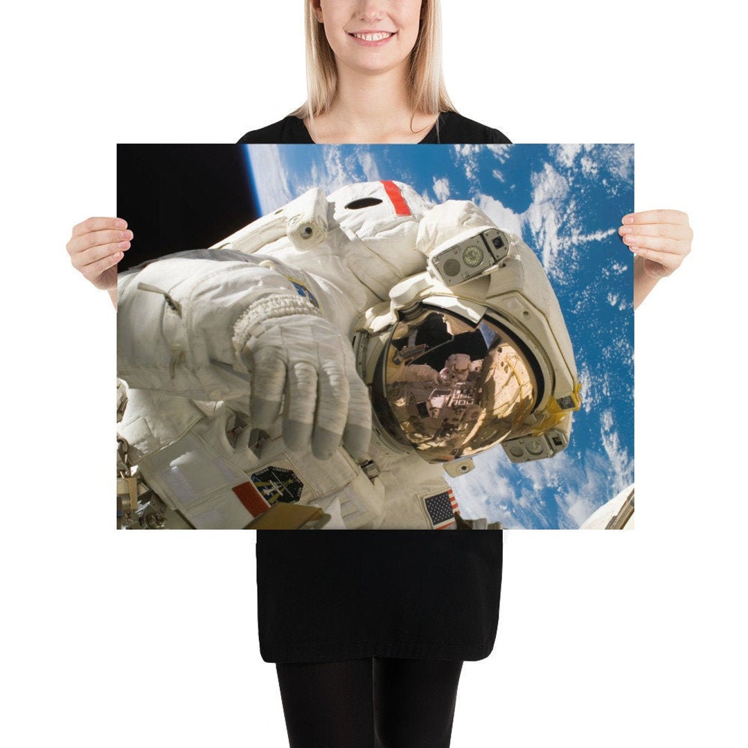 Space Shuttle Astronaut Over Earth Poster Discovery Space Walk - Etsy