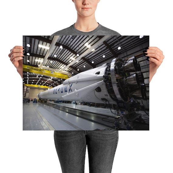 Spacex Falcon 9 Hanger Poster High Quality Wall Art | Etsy