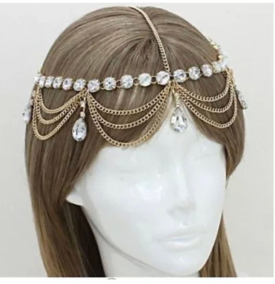 Head Chain , Gold Head Chain , Bridal Head Chain , Crystal Head Chain ...