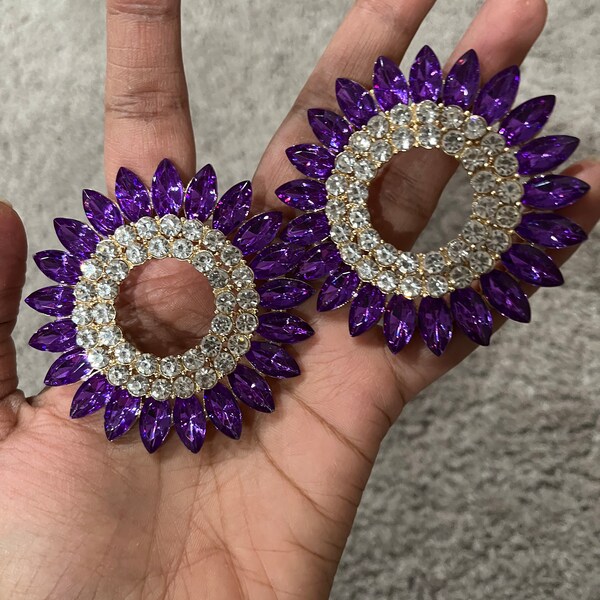 Purple Earrings - Etsy