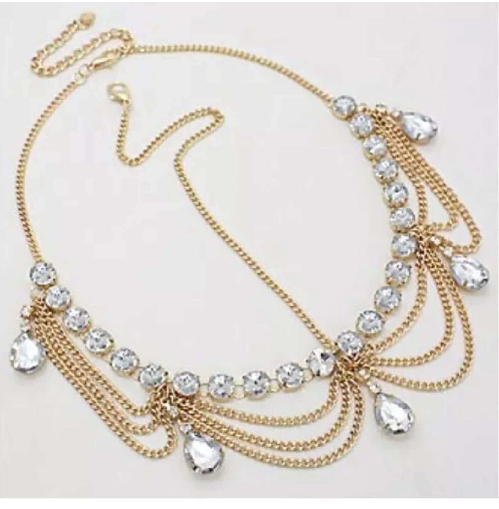 Head Chain Gold Head Chain Bridal Head Chain Crystal - Etsy
