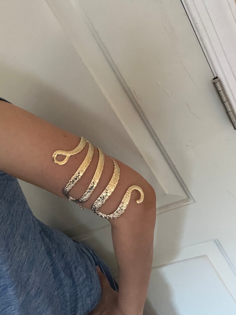 Octopus Armlet Arm Cuff Bracelet Gold Armband Flower - Etsy