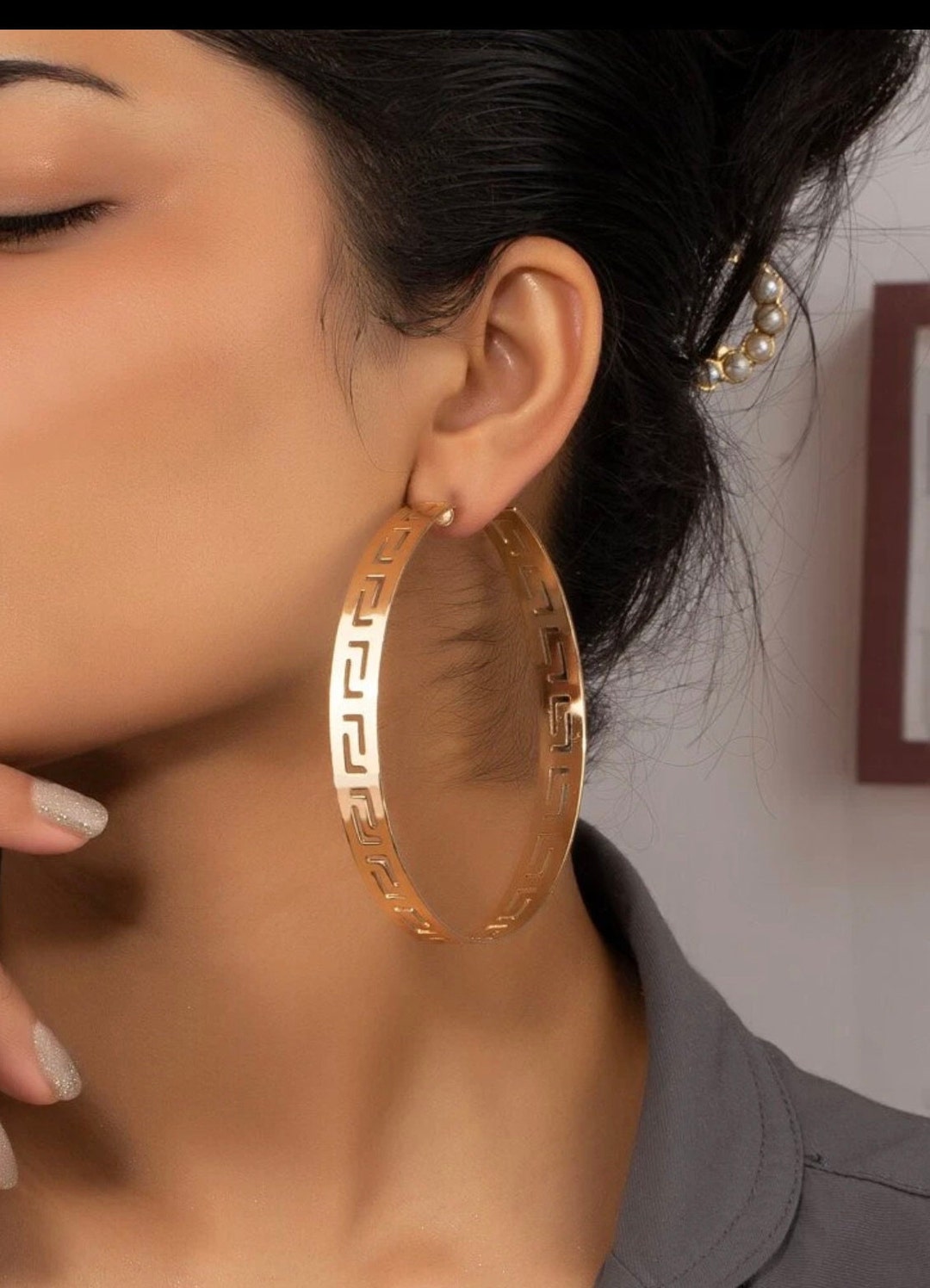 Large Gold Hoop Earrings , Huge Gold Hoops , Big Gold Hoop Earrings ...