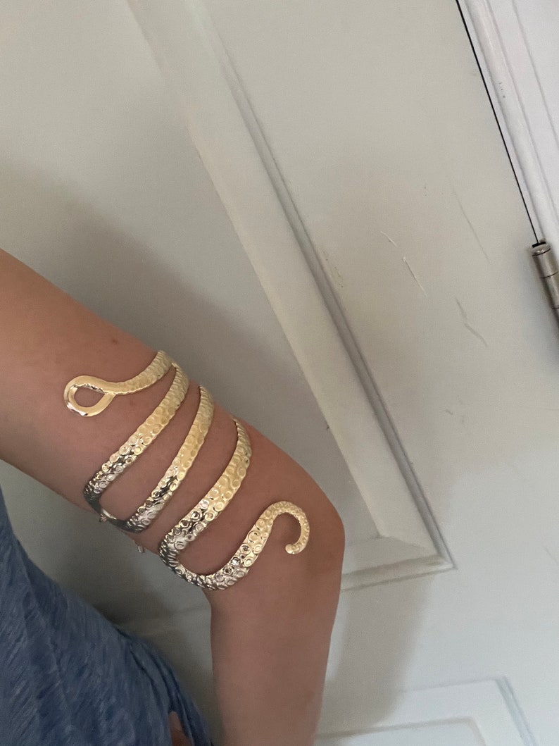 Octopus Armlet Arm Cuff Bracelet Gold Armband Flower - Etsy