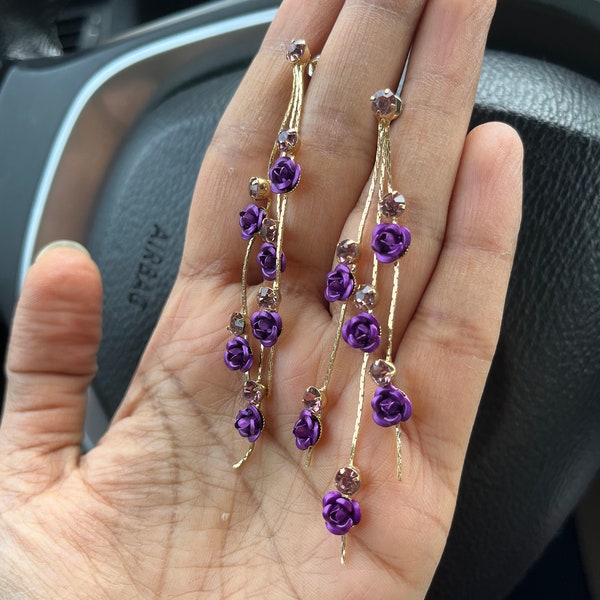 Purple Pink Earrings - Etsy