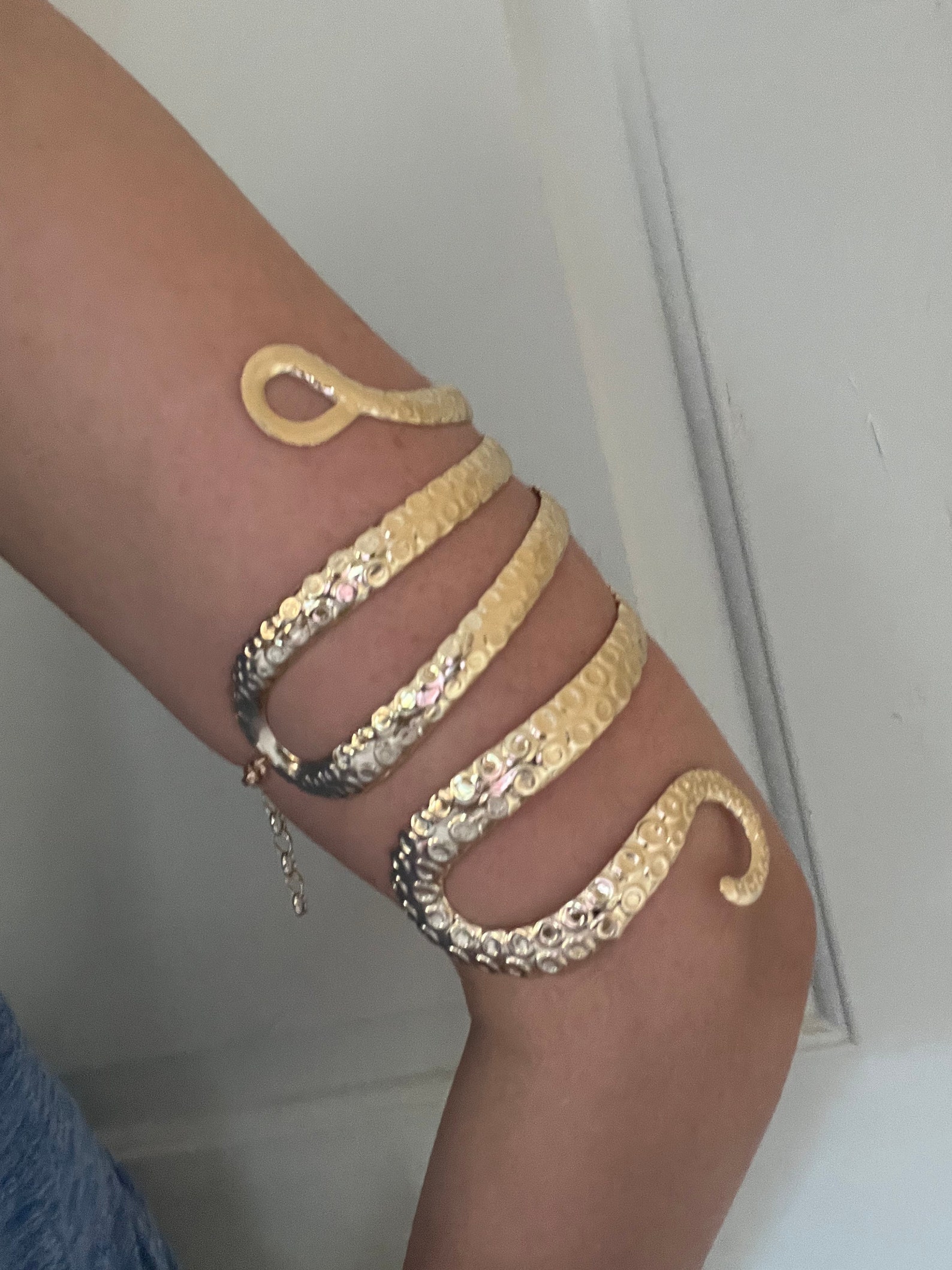 Octopus Armlet Arm Cuff Bracelet Gold Armband Flower - Etsy