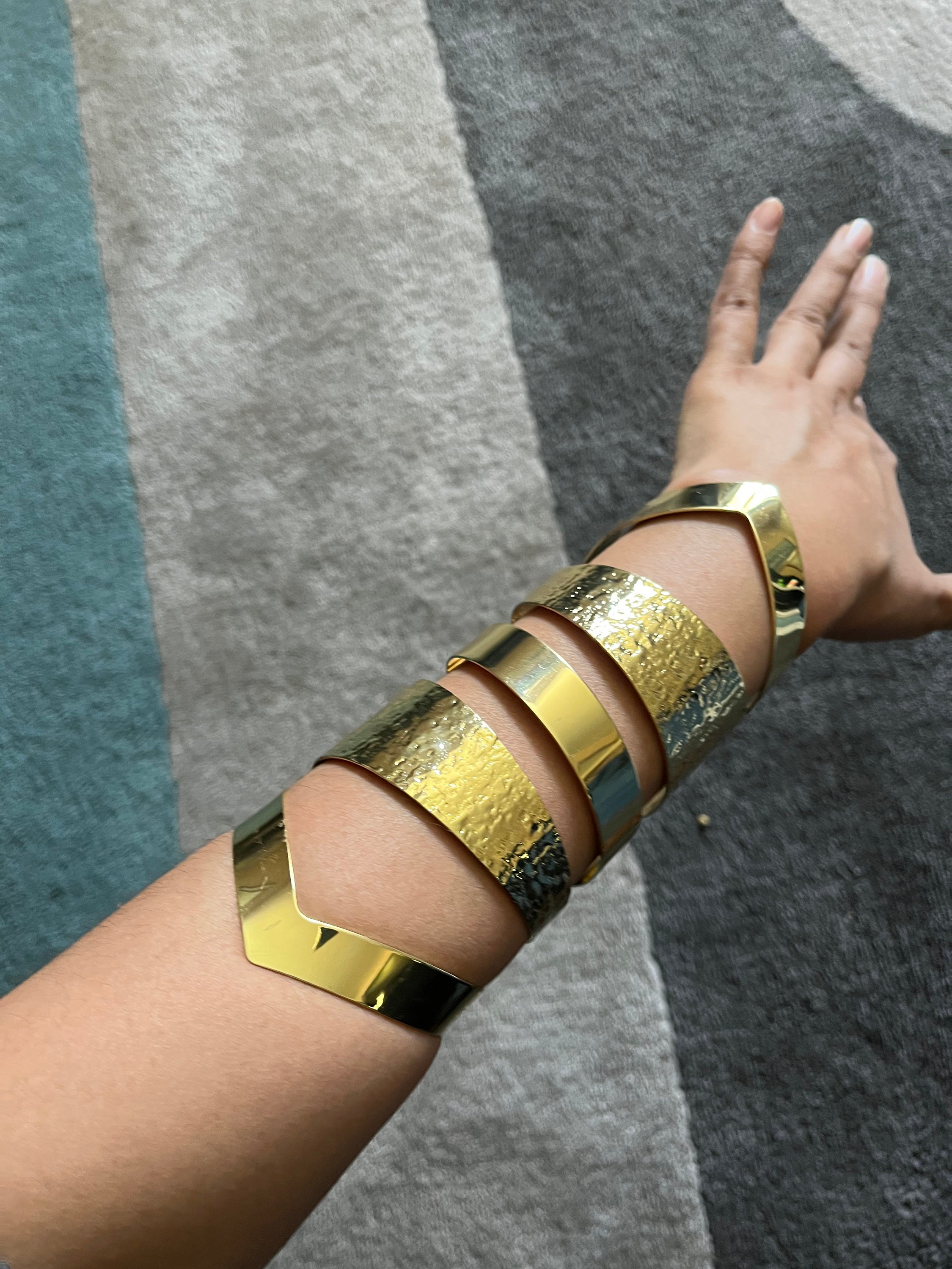 Huge Wide Gold Cuff Bracelet Chunky Bangle Arm Cuff Costume - Etsy