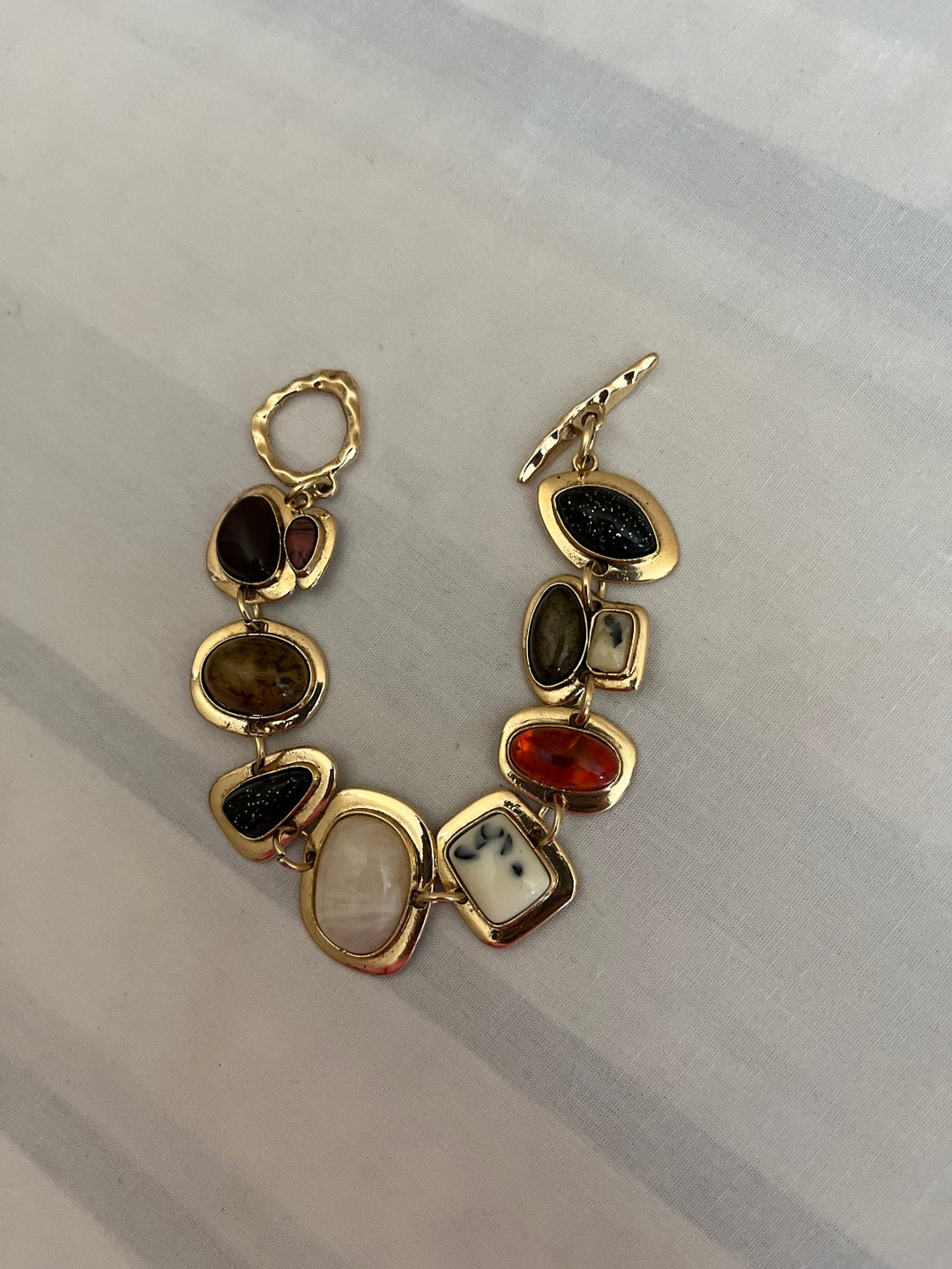 Chunky Bracelet, Vintage Style Bracelet , Statement Bracelet , Gold Bracelet , Boho Bracelet ...