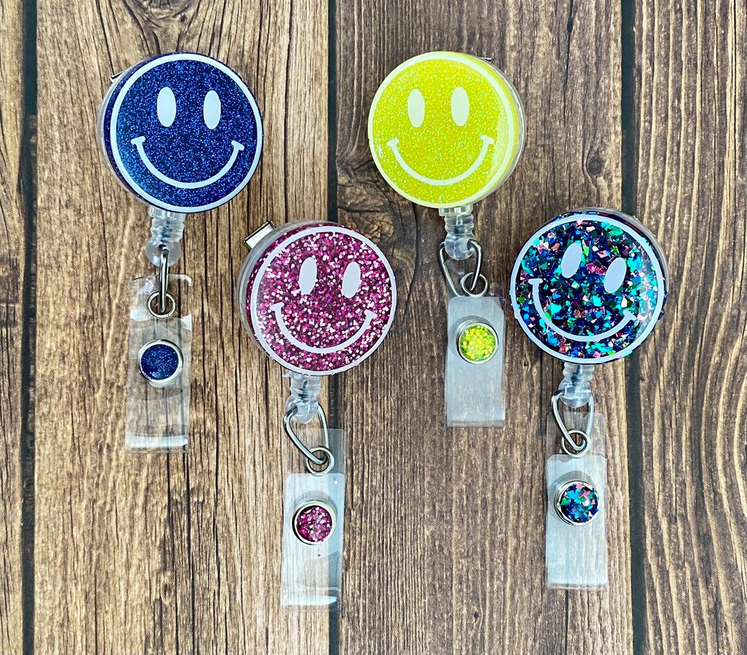 Smiley Face Badge Reel - Etsy