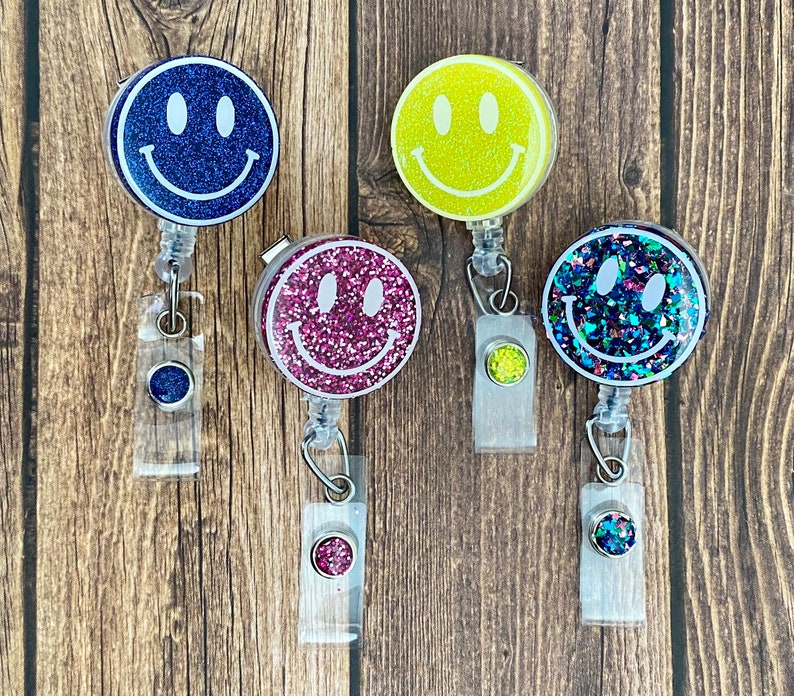 Smiley Face Badge Reel - Etsy