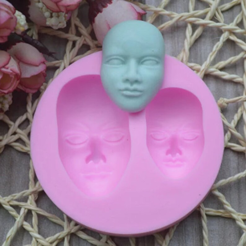 Human Face Silicone Fondant Mold Chocolate Polymer Clay Mould - Etsy